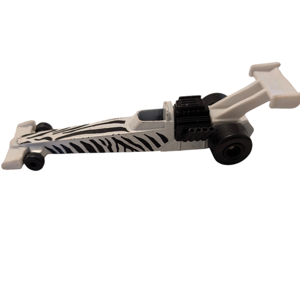 Zebra Hot Wheels Mattel Dragster 1993 Black White Toy… - Gem